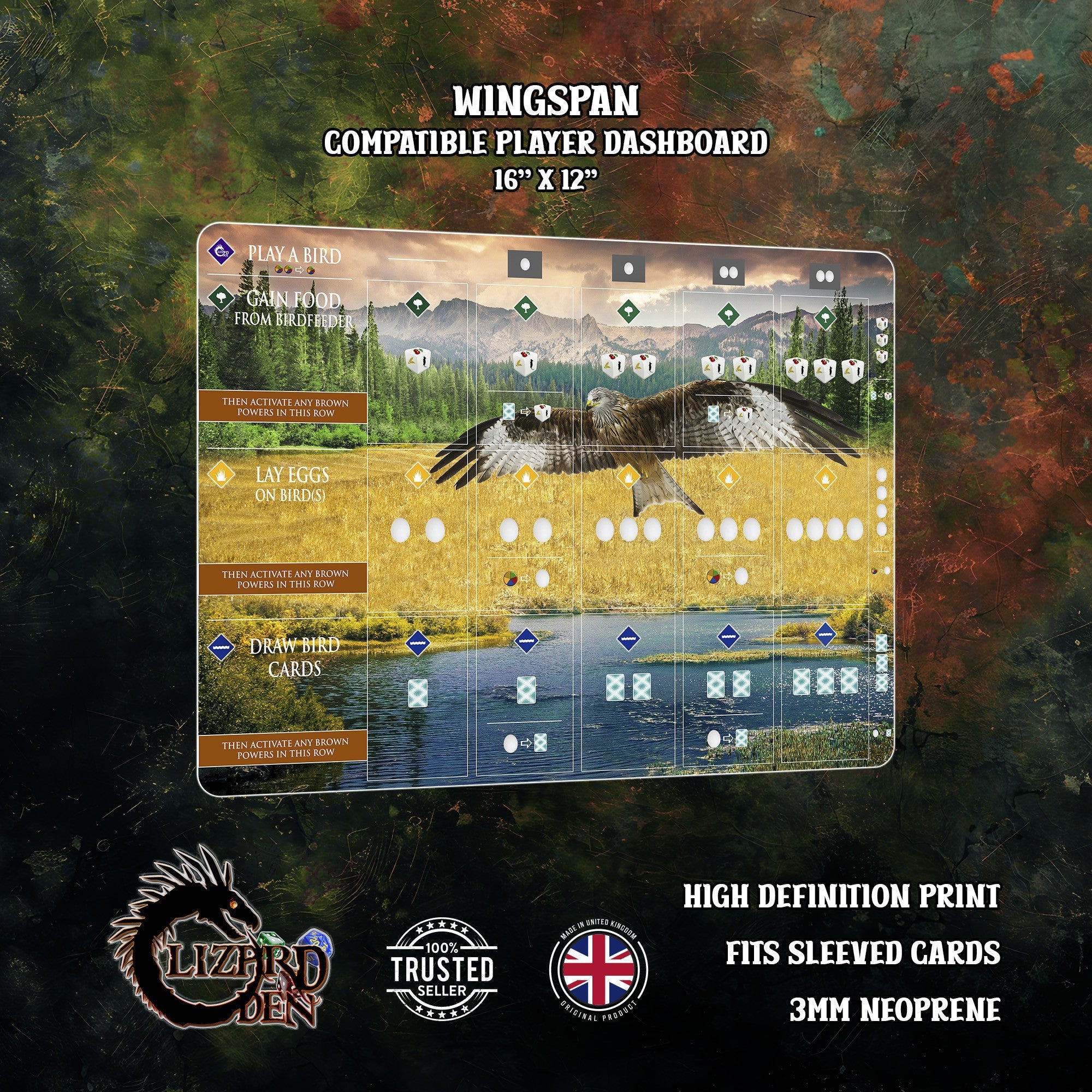 Wingspan Custom Playmat – Lizard Den